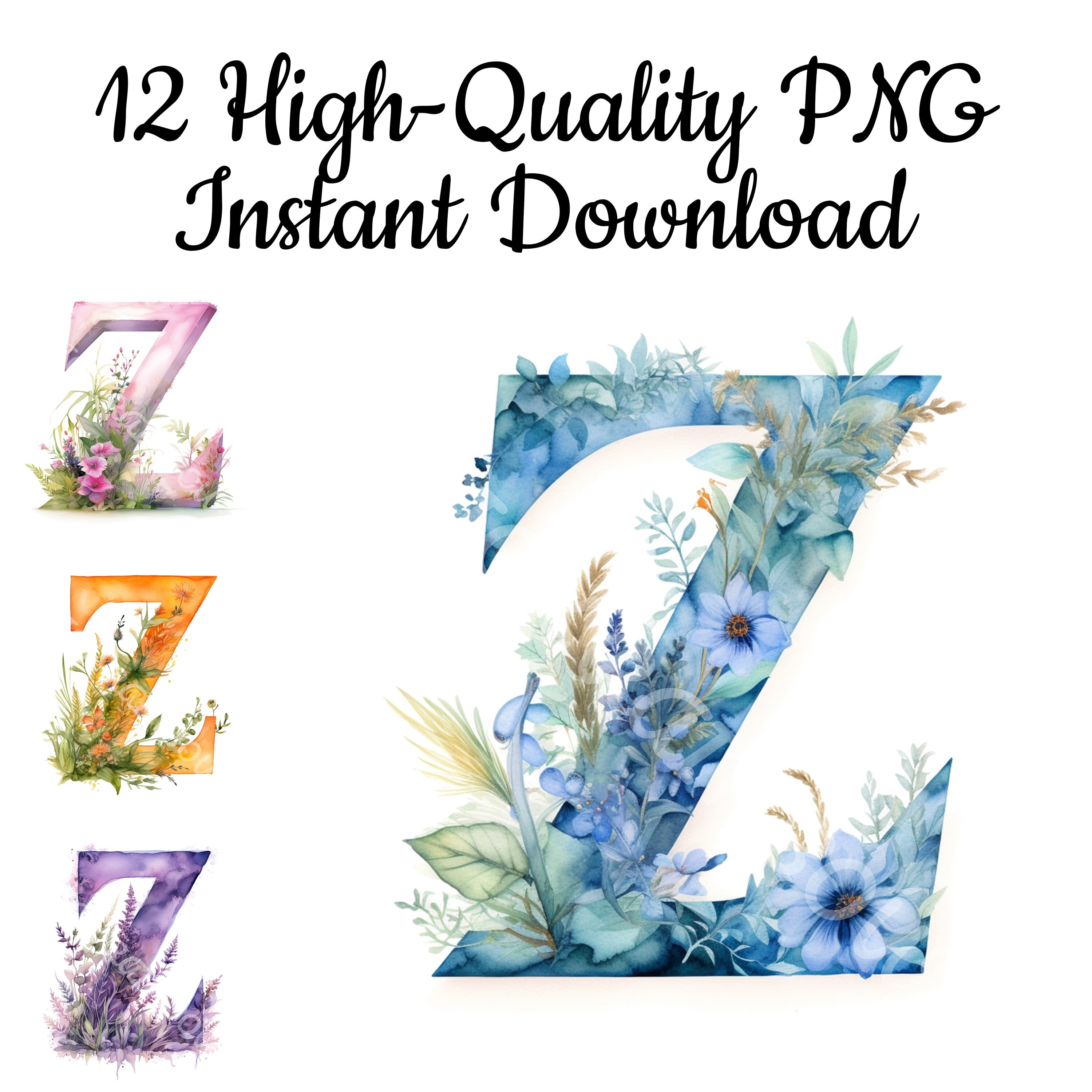 Letter Z Clipart, 12 Letter Z PNG, Letter Z Illustration, Letter Z Wall ...