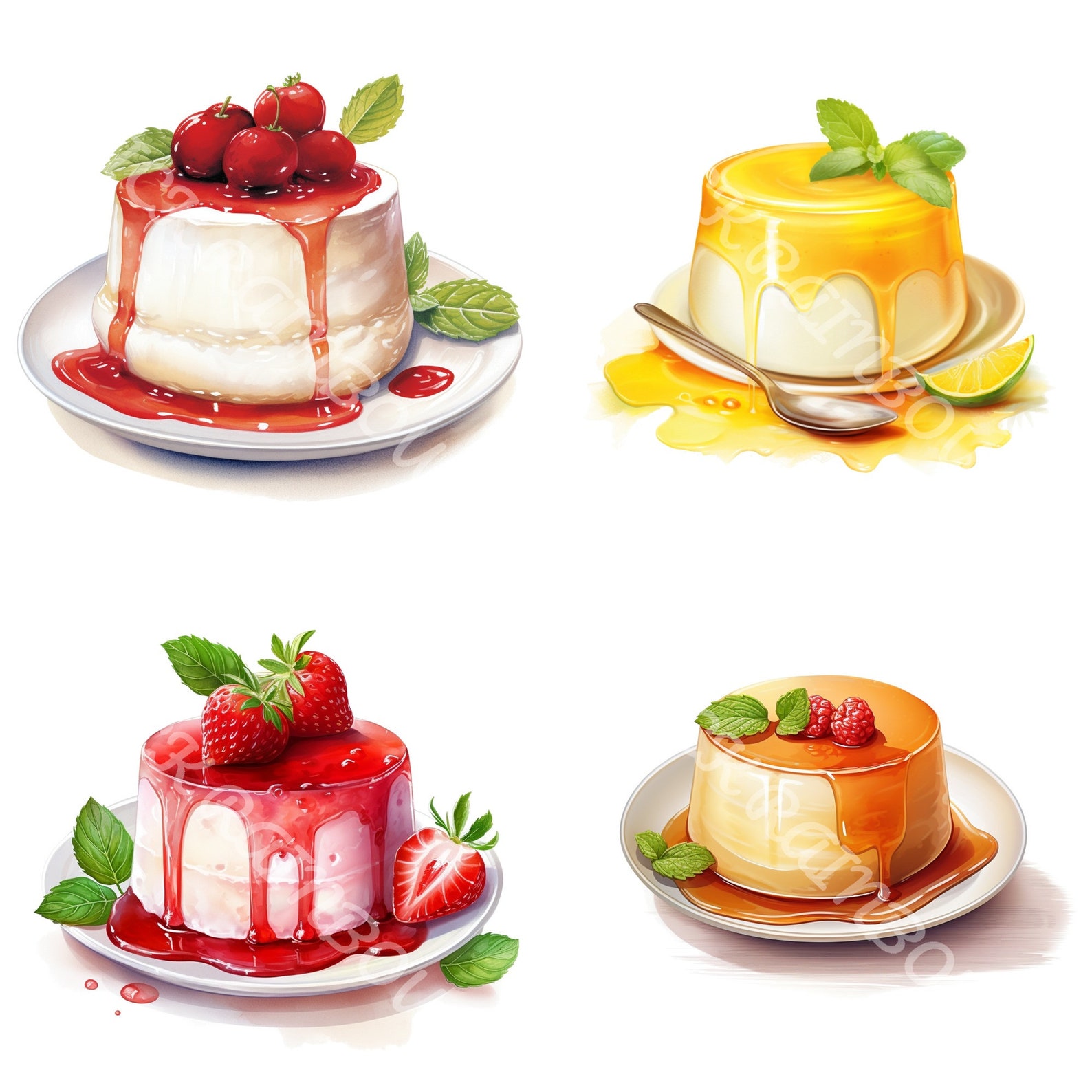 Panna Cotta Clipart, 12 Panna Cotta PNG, Panna Cotta Illustration ...