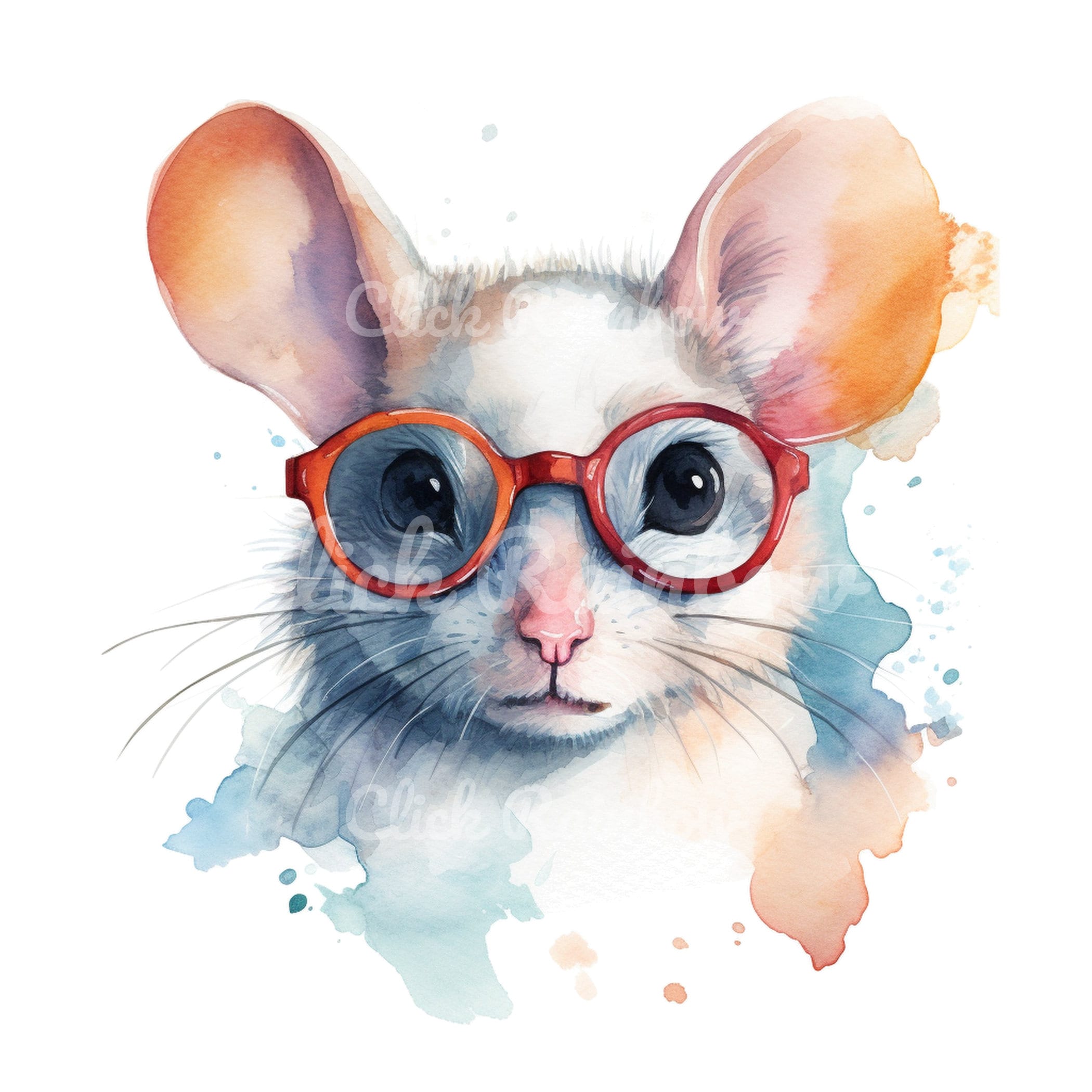 Mouse With Glasses Clipart, 12 Mouse With Glasses PNG, Funny Mouse ...