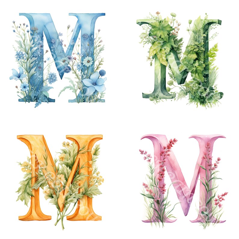 Letter M Clipart, 12 Letter M PNG, Letter M Canvas, Letter M Wall Art ...