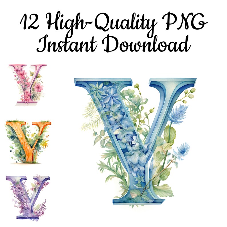 Letter Y Clipart, 12 Letter Y PNG, Letter Y Wall Art, Letter Y Design ...