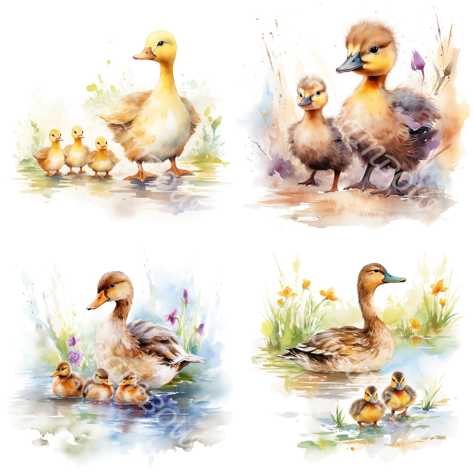 Ducklings Clipart 12 High-quality PNG Baby Duck Printable - Etsy