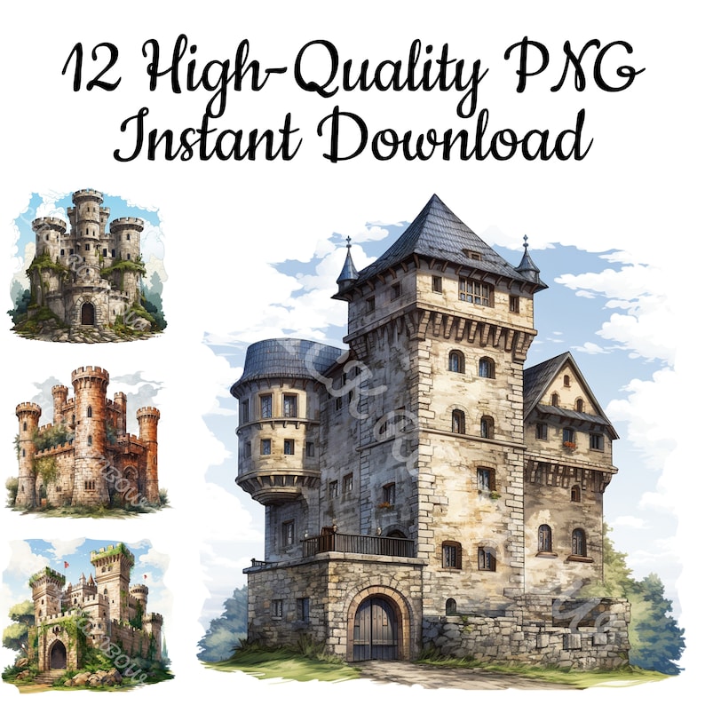 Medieval Castle Clipart, 12 Medieval Castle PNG, Middle Ages ...