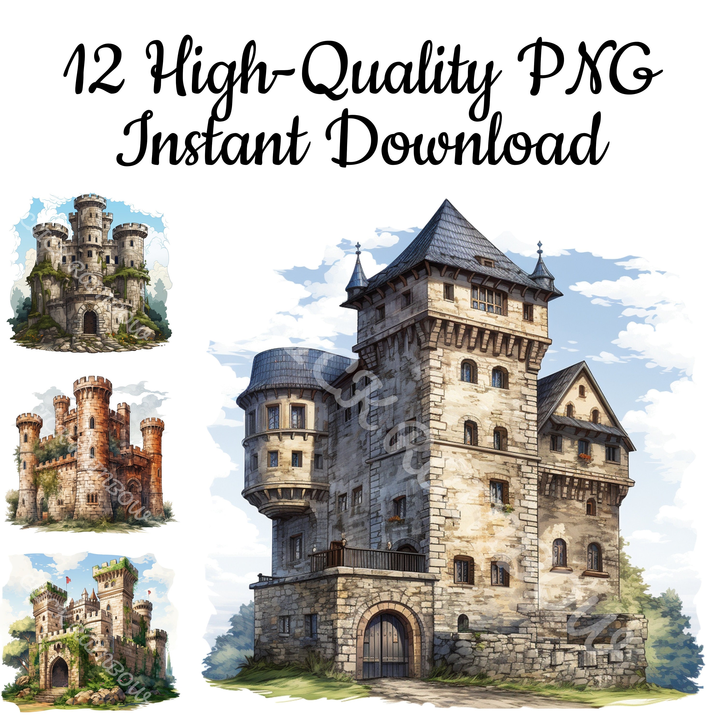Medieval Castle Clipart, 12 Medieval Castle PNG, Middle Ages ...