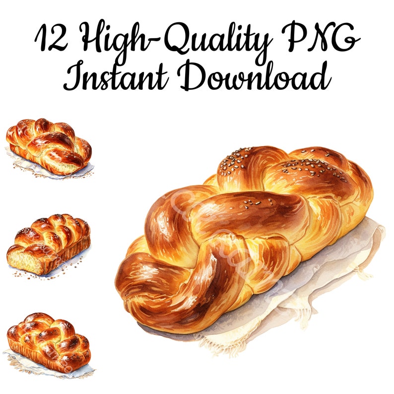 Challah Bread Clipart, 12 Challah Bread PNG, Challah Bread Illustration ...