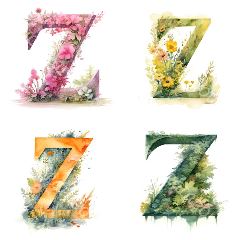 Letter Z Clipart, 12 Letter Z PNG, Letter Z Illustration, Letter Z Wall ...