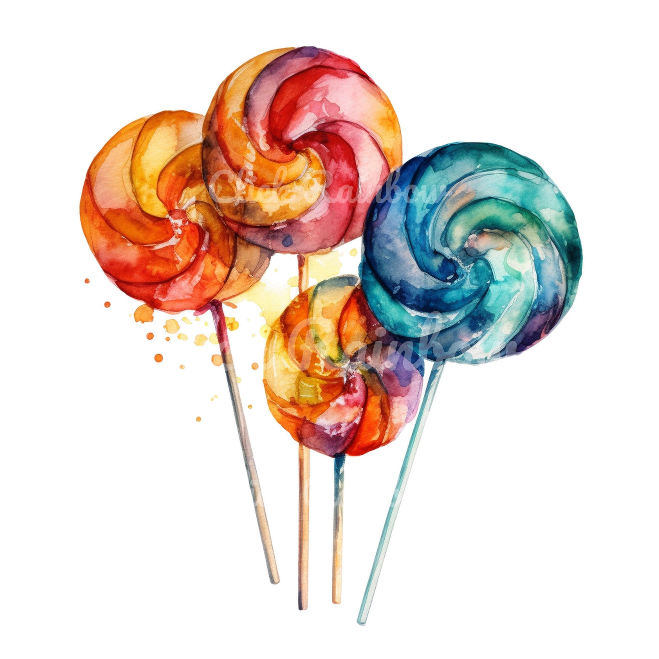 Lollipops Clipart Candy Art Bundle for Paper Crafting and - Etsy