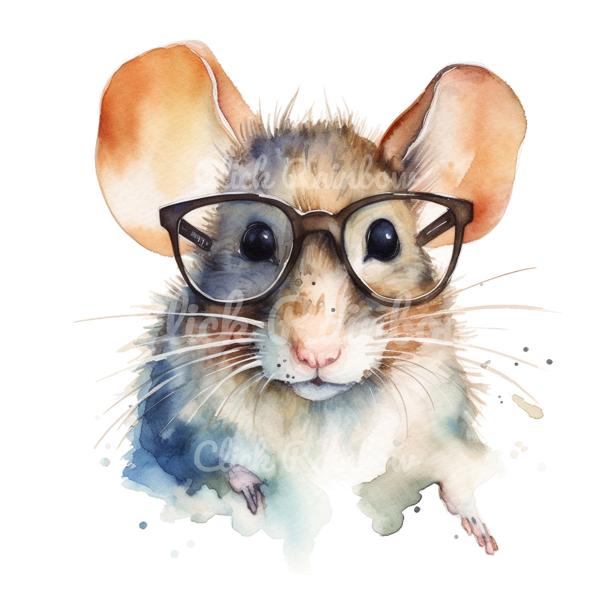 Mouse With Glasses Clipart, 12 Mouse With Glasses PNG, Funny Mouse ...