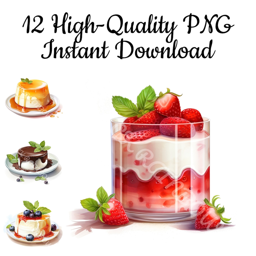 Panna Cotta Clipart, 12 Panna Cotta PNG, Panna Cotta Illustration ...