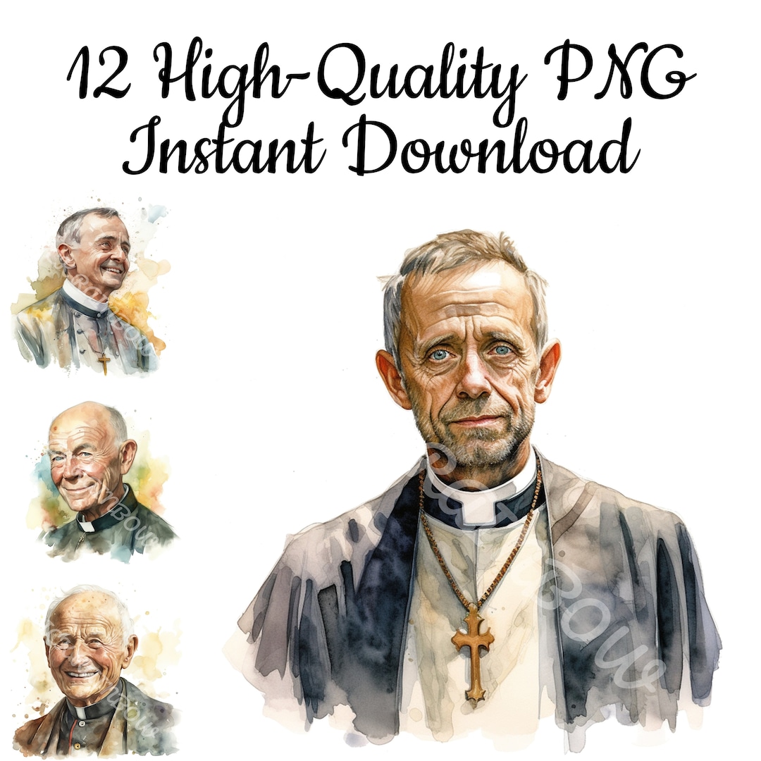 Priest Clipart, 12 Priest PNG, Priest Illustration, Digital Priest ...