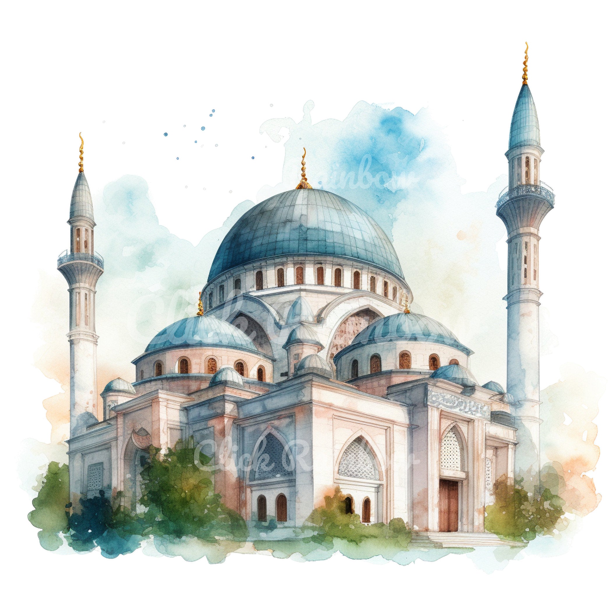 Mosque Clipart, 12 Mosque PNG, Mosque Illustration, Mosque Art Print ...