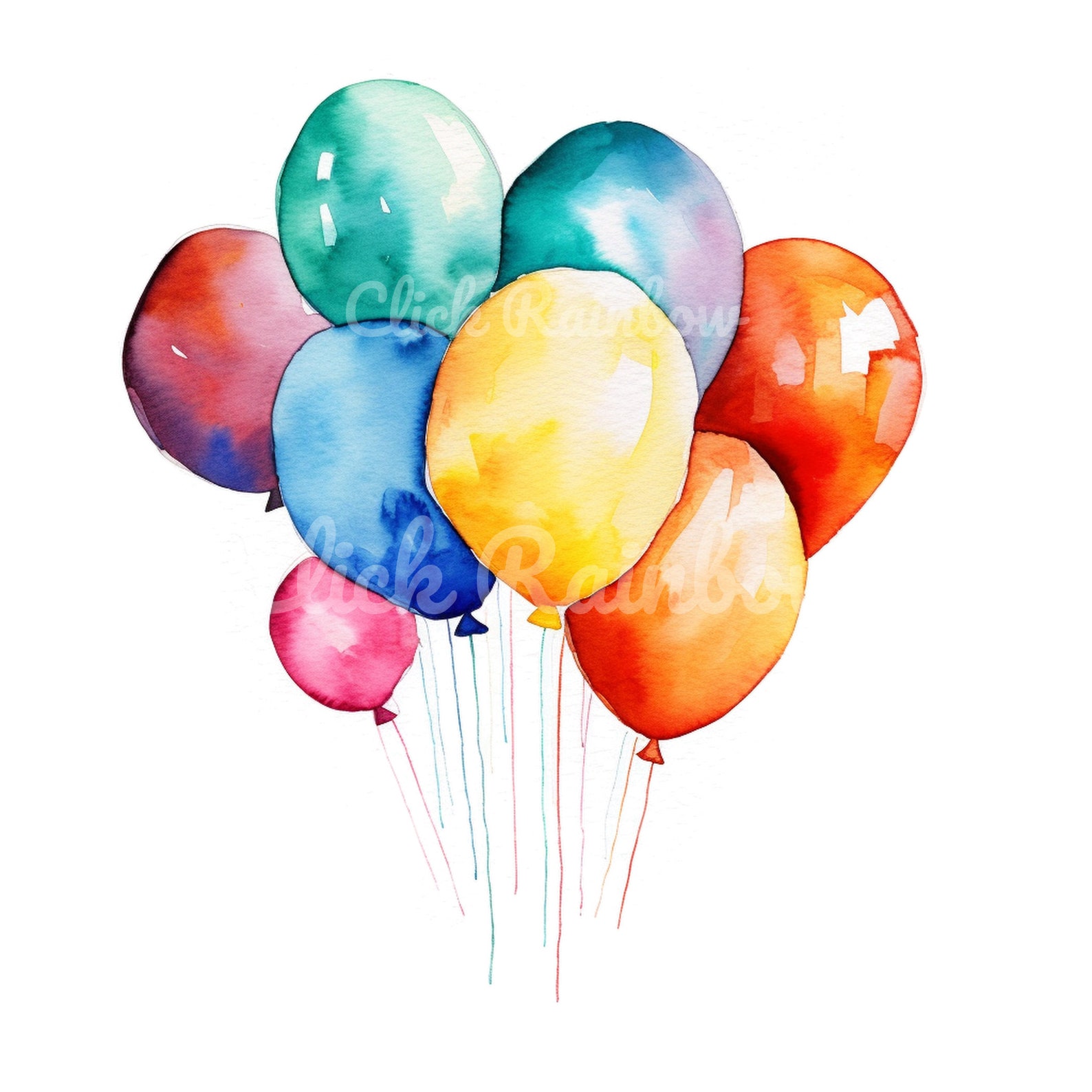 Party Balloons Clipart, 12 Party Balloons PNG, Balloons Illustration ...