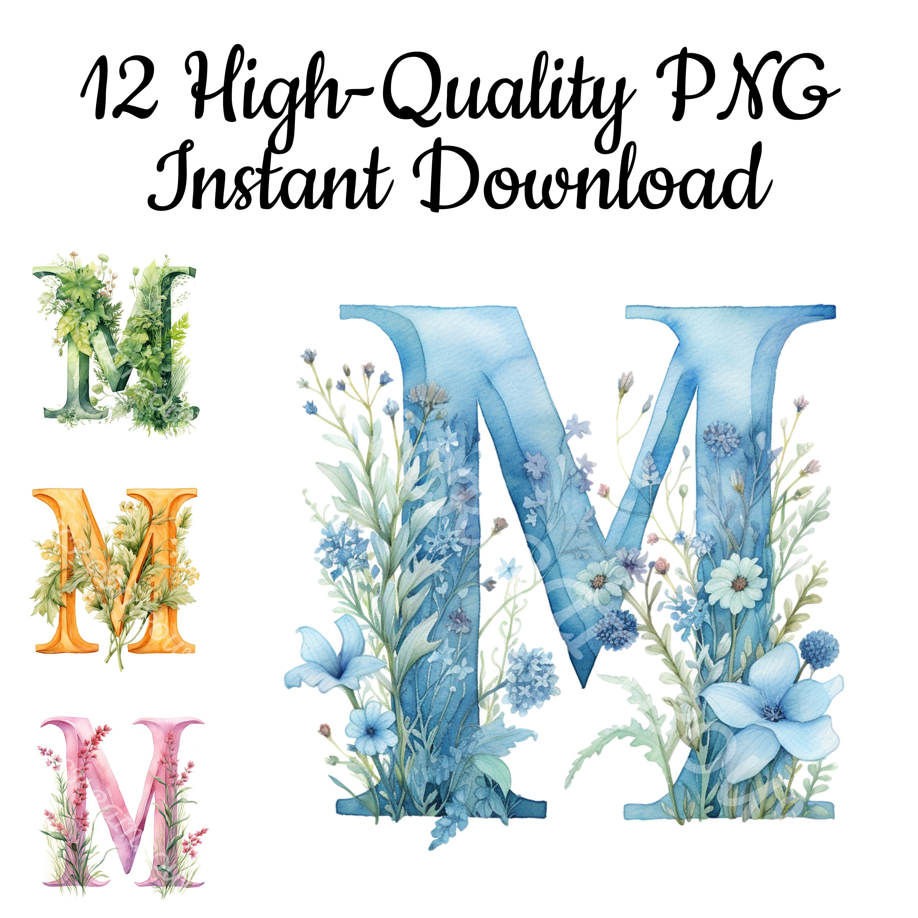 Letter M Clipart, 12 Letter M PNG, Letter M Canvas, Letter M Wall Art ...