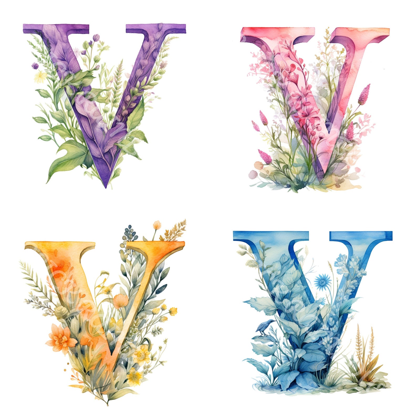 Letter V Clipart, 12 Letter V PNG, Letter V Wall Art, Letter V ...