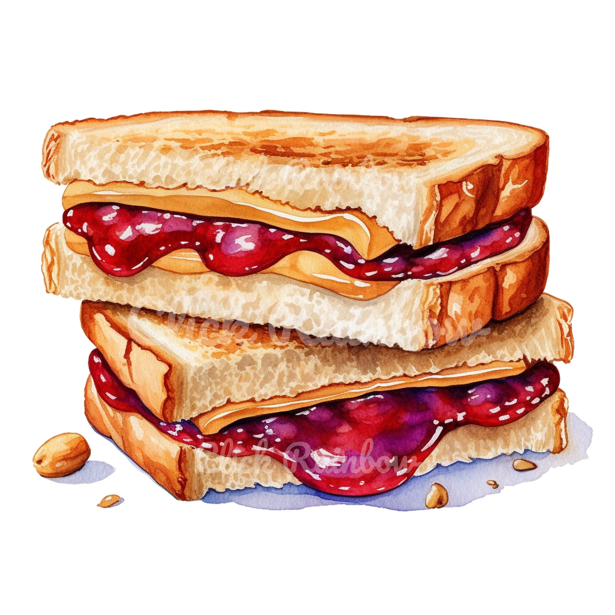 Peanut Butter and Jelly Sandwich Clipart Snack Art Bundle for - Etsy