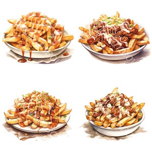 Poutine Clipart, 12 Poutine PNG, Quebec Food Illustration, Poutine ...