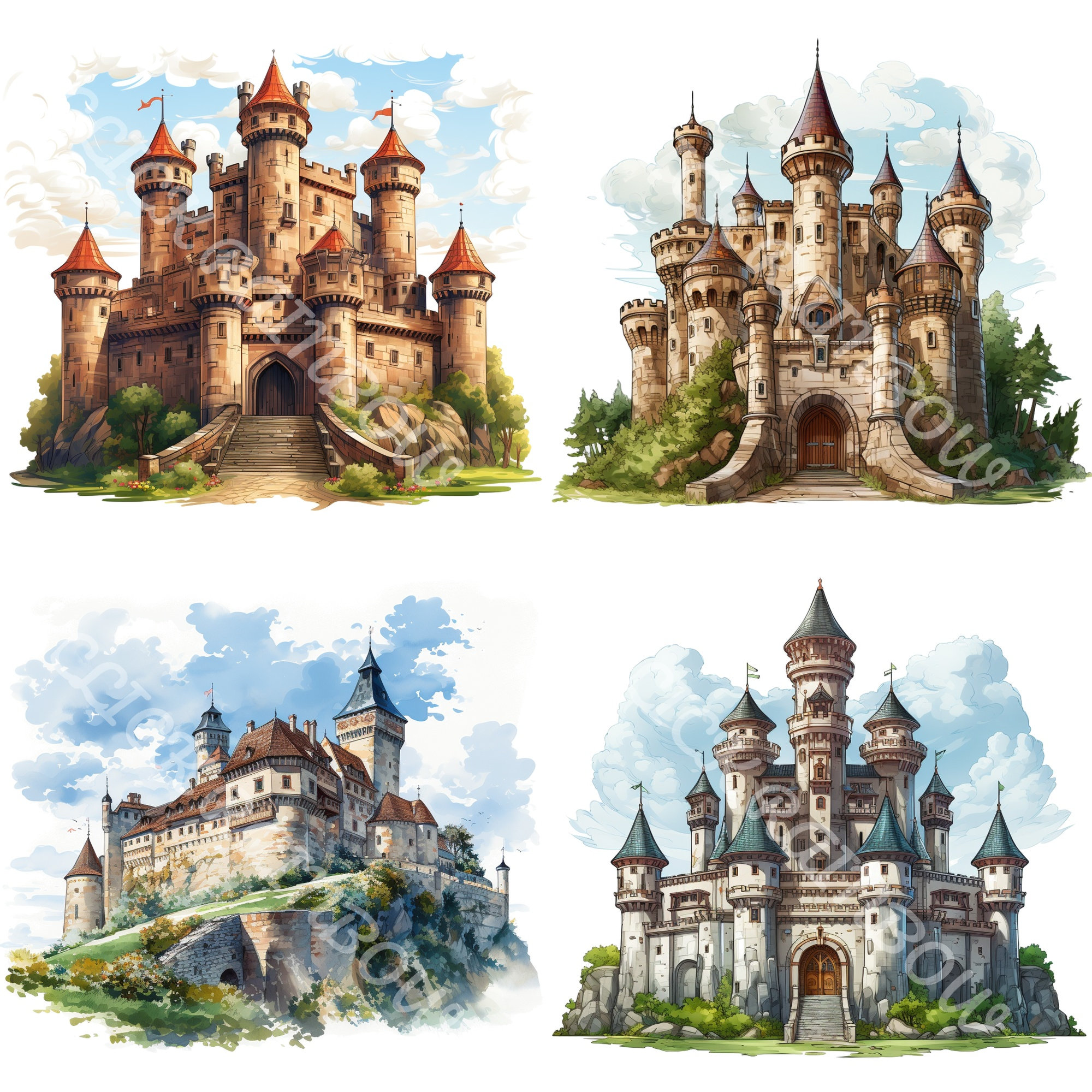 Medieval Castle Clipart, 12 Medieval Castle PNG, Middle Ages ...