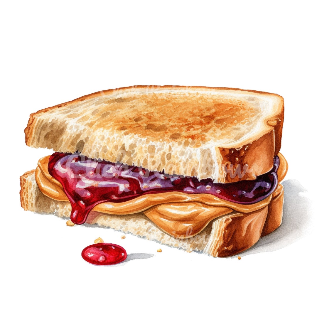 Peanut Butter and Jelly Sandwich Clipart, PB&J PNG, Peanut Butter and Jelly Sandwich ...