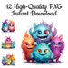 Cute Monster Clipart, Colorful PNG Illustrations (digital Download) - Etsy