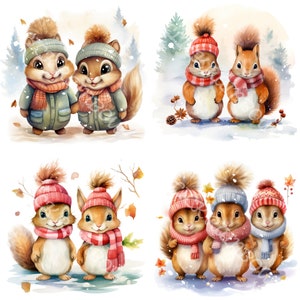 Squirrels in Winter Clipart, 12 Cute Squirrels PNG, Squirrels ...