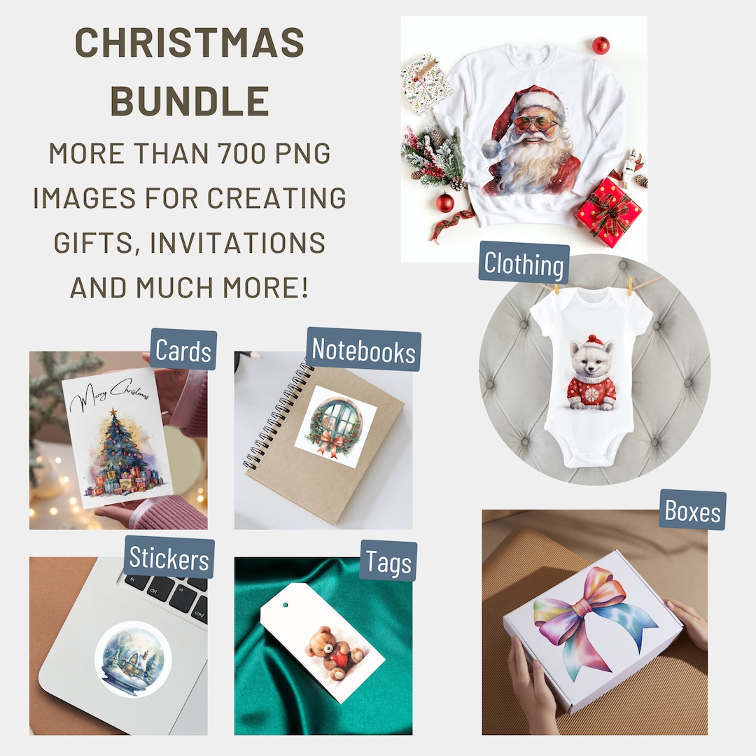Christmas Art Bundle, 700+ High-quality Pngs, Christmas Clipart ...