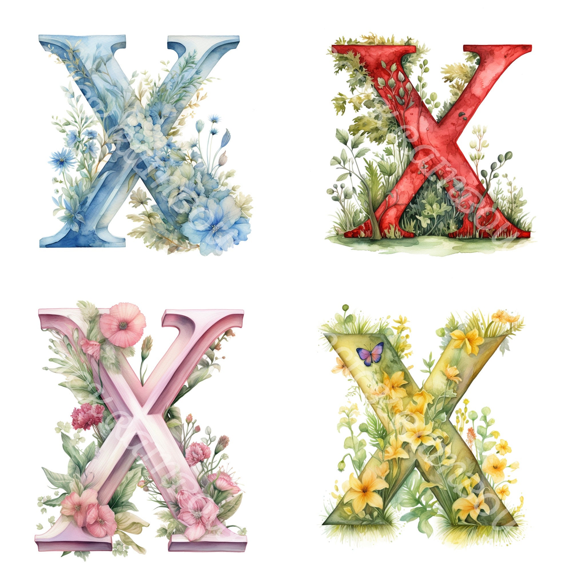 Letter X Clipart, 12 Letter X PNG, Letter X Wall Art, Letter X Design ...