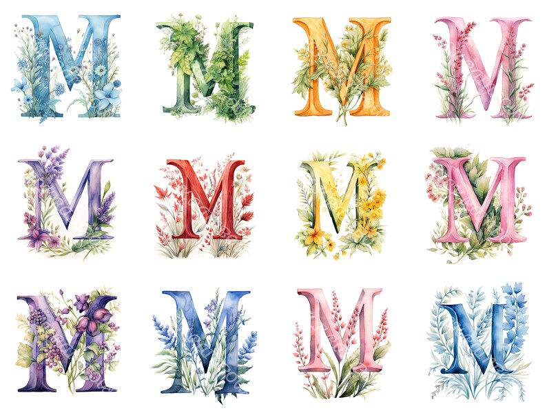 Letter M Clipart, 12 Letter M PNG, Letter M Canvas, Letter M Wall Art ...
