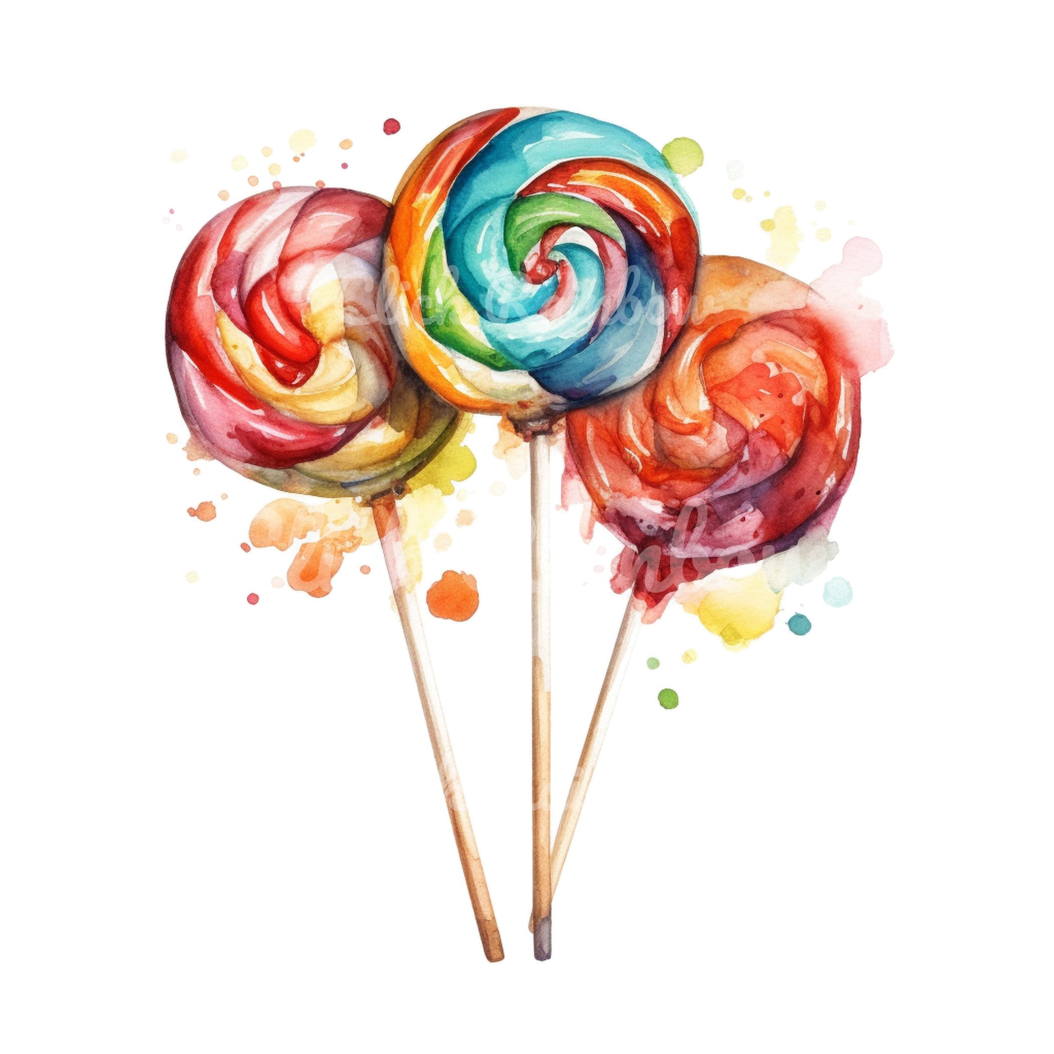 Lollipops Clipart Candy Art Bundle for Paper Crafting and - Etsy