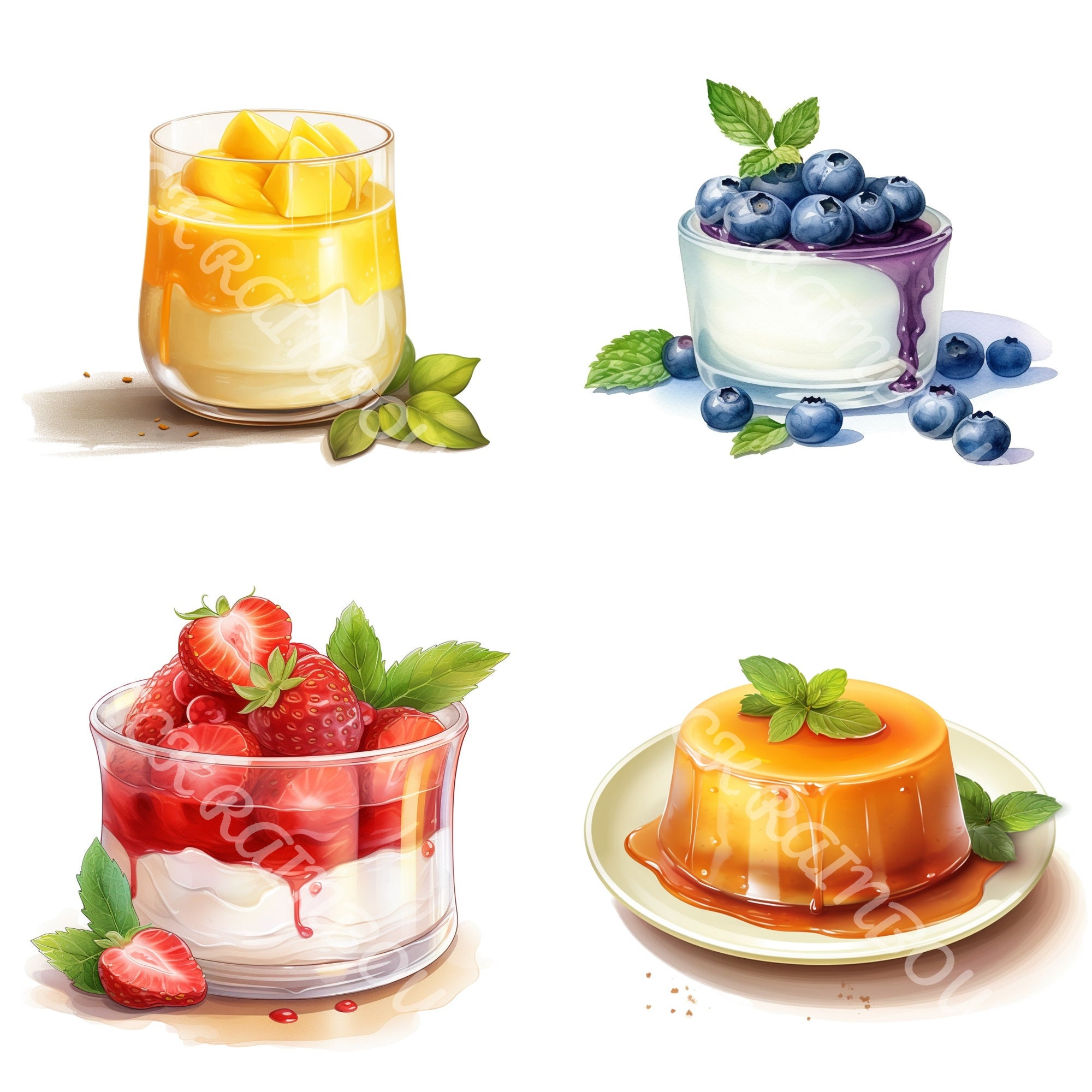 Panna Cotta Clipart, 12 Panna Cotta PNG, Panna Cotta Illustration ...