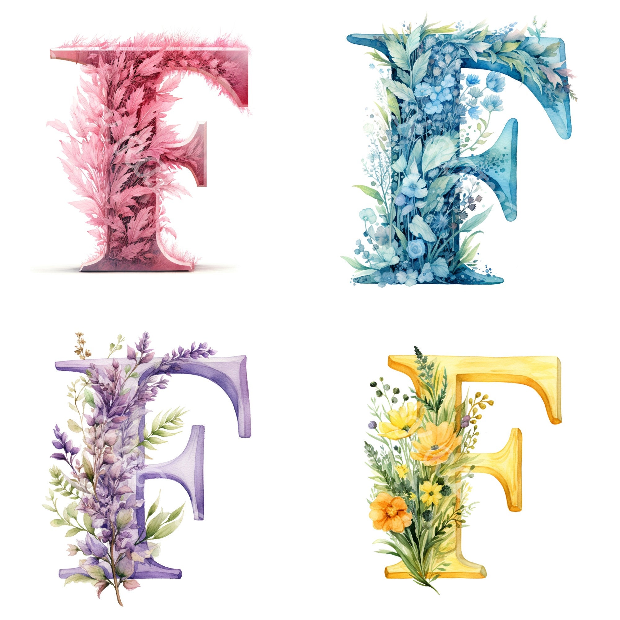 Letter F Clipart, 12 Letter F PNG, Letter F Wall Art, Letter F Poster ...