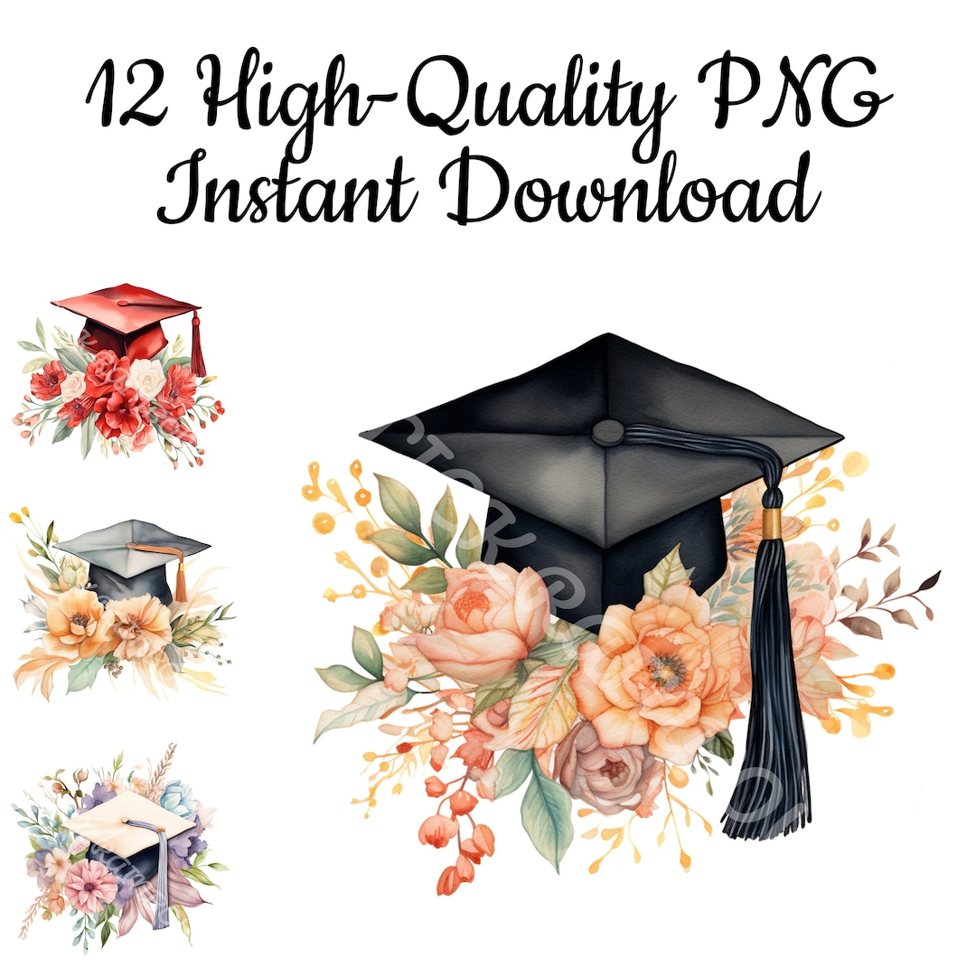 Graduation Hat Clipart, 12 Graduation Hat PNG, Graduation Hat Art Print ...
