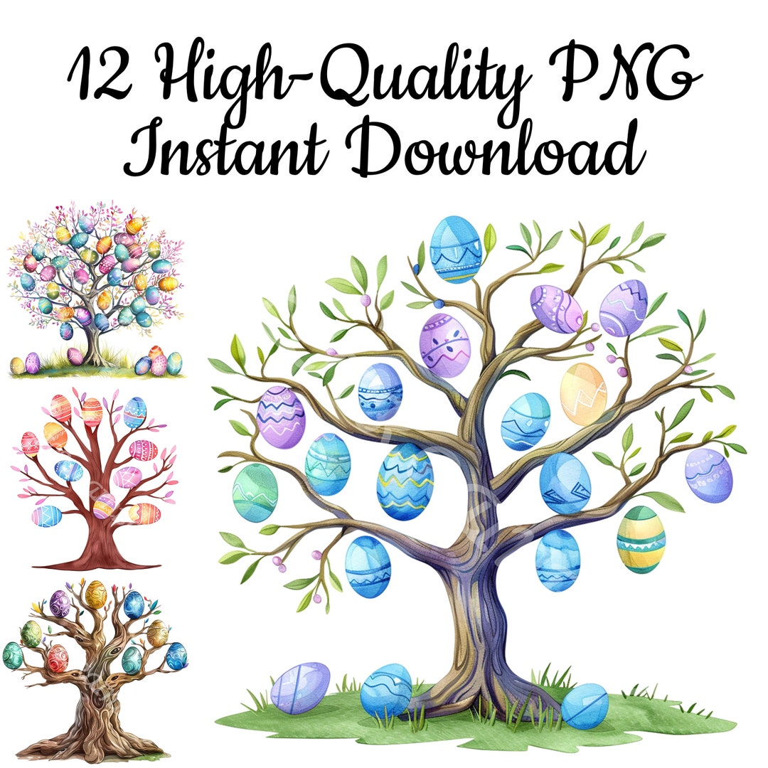 Easter Tree Clipart, 12 Easter Tree PNG, Easter Tree Illustration ...