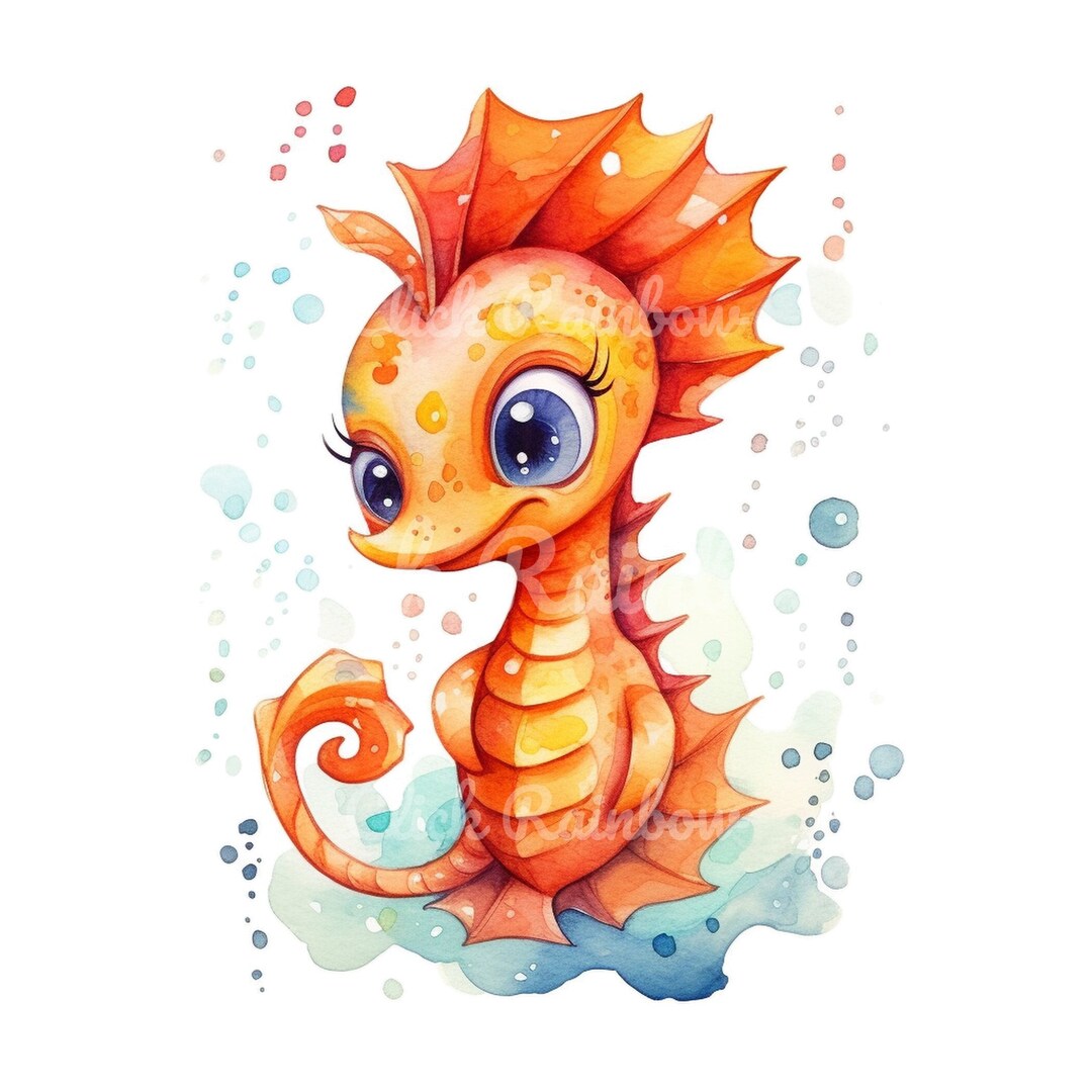 Cute Seahorse Clipart, 12 Seahorse PNG, Seahorse Painting, Seahorse ...