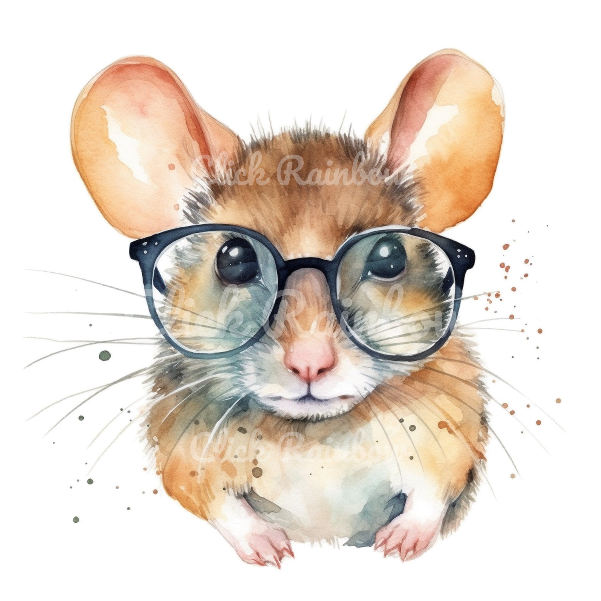 Mouse With Glasses Clipart, 12 Mouse With Glasses PNG, Funny Mouse ...