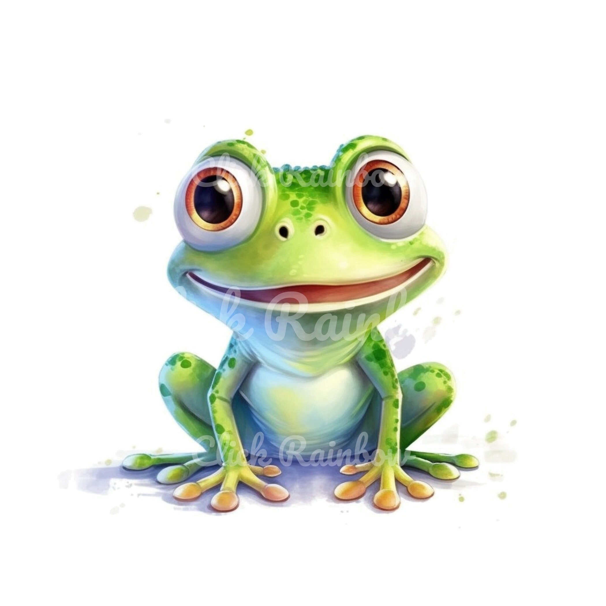 Süße Frosch Clipart, 12 Cartoon Frosch PNG, Frosch Illustration, Frosch ...