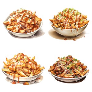 Poutine Clipart, 12 Poutine PNG, Quebec Food Illustration, Poutine ...