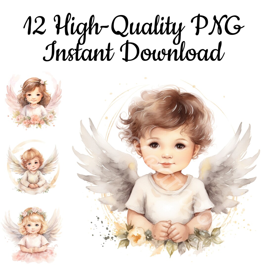 Little Angel Clipart, 12 Angel PNG, Angel Illustration, Angel ...