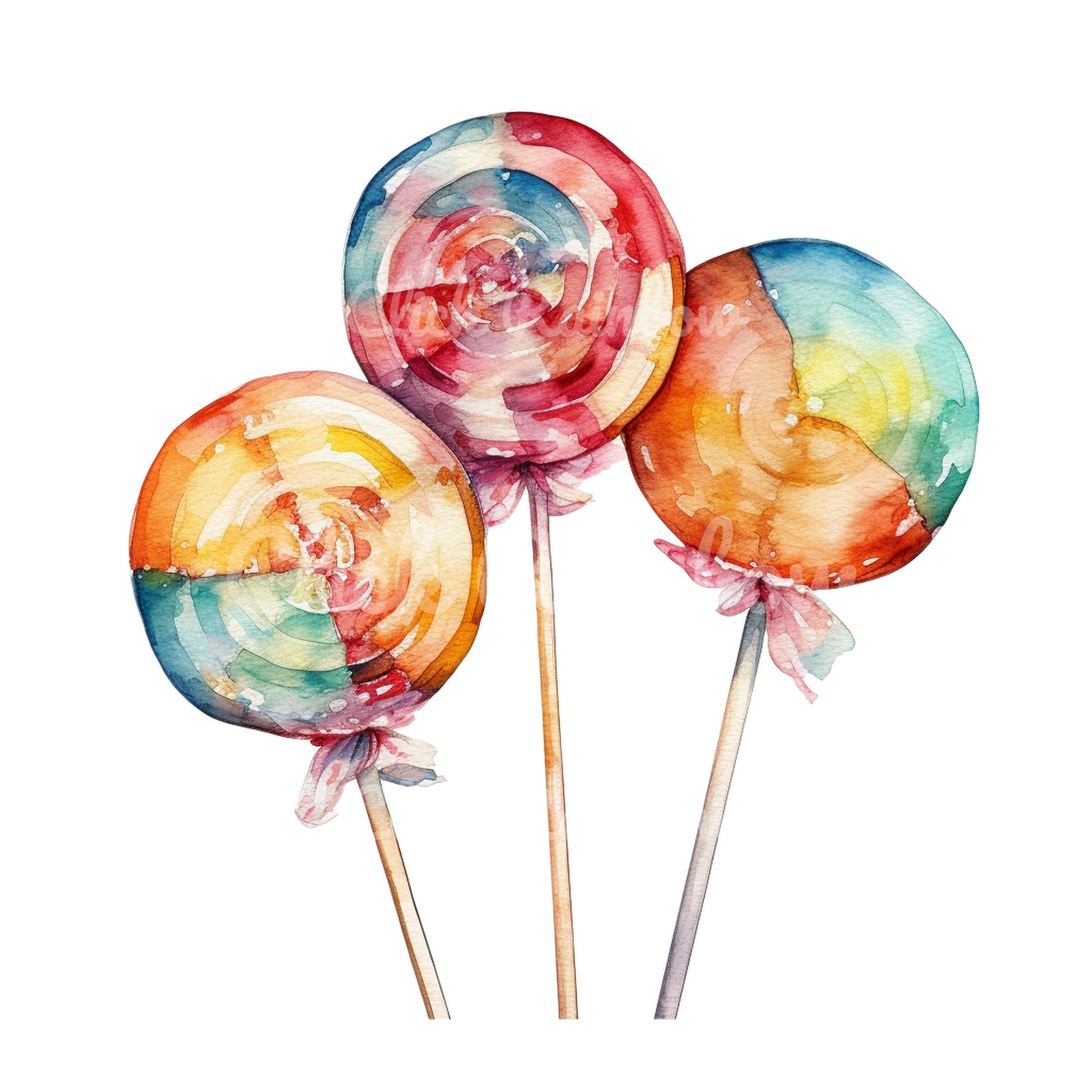 Lollipops Clipart Candy Art Bundle for Paper Crafting and - Etsy