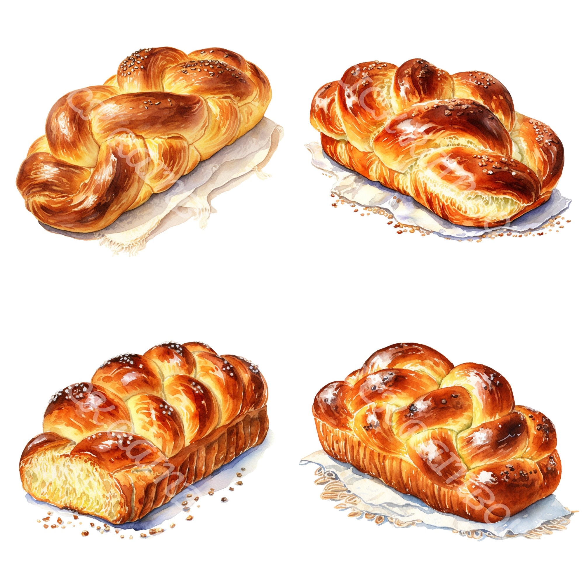 Challah Bread Clipart, 12 Challah Bread PNG, Challah Bread Illustration ...