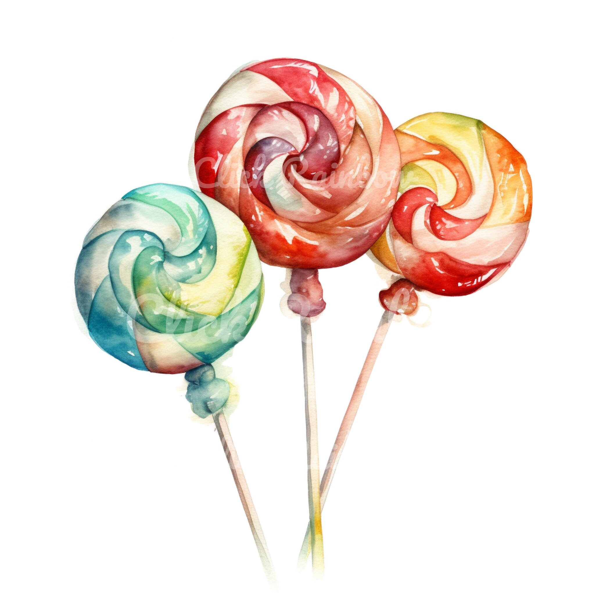Lollipops Clipart Candy Art Bundle for Paper Crafting and - Etsy