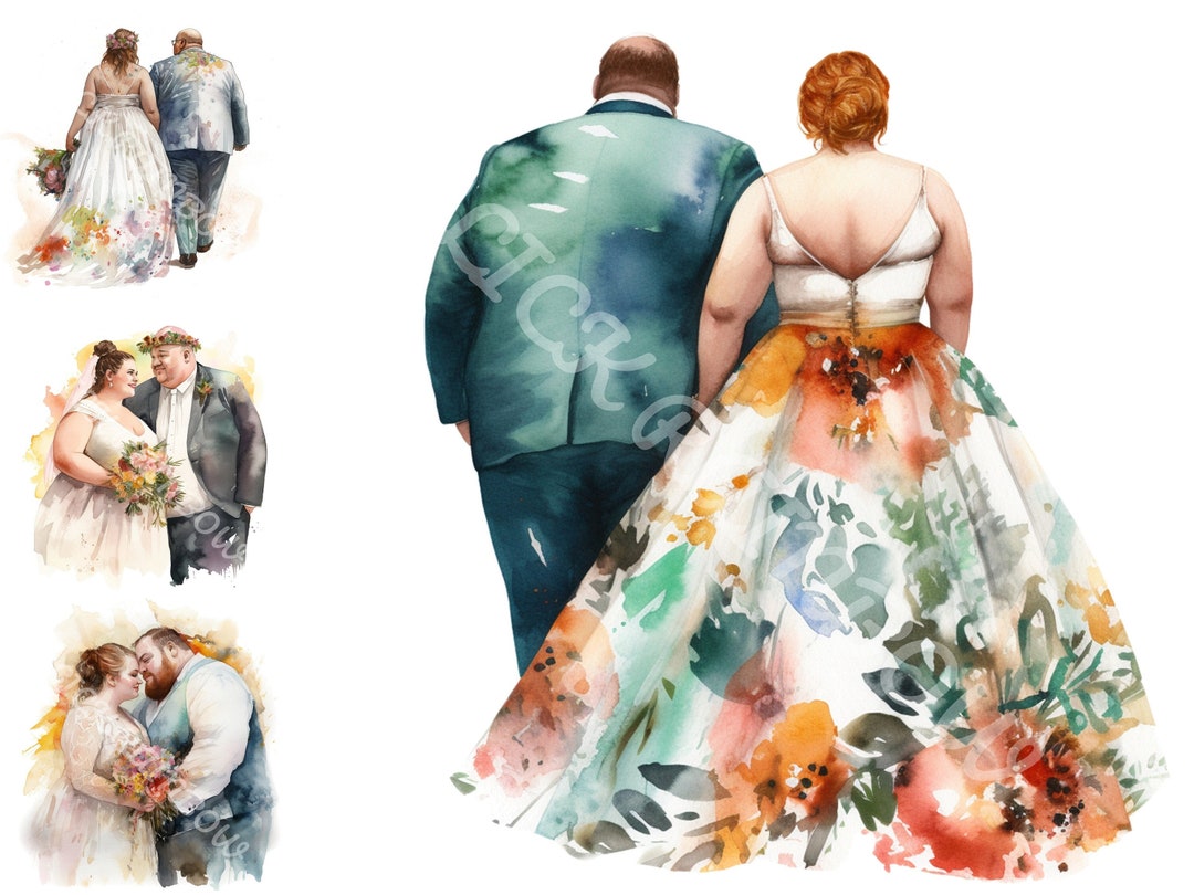 Fat Married Couple Clipart, 12 Chubby Couple PNG, Chubby Couple Wedding ...