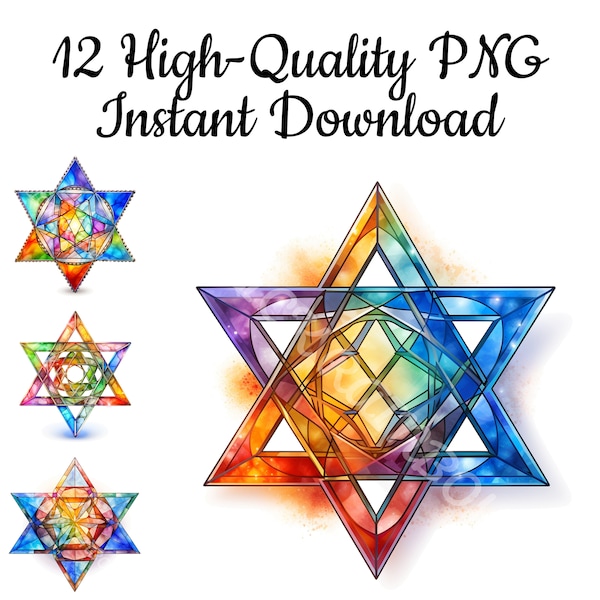 Star of David Digital Clipart - Etsy