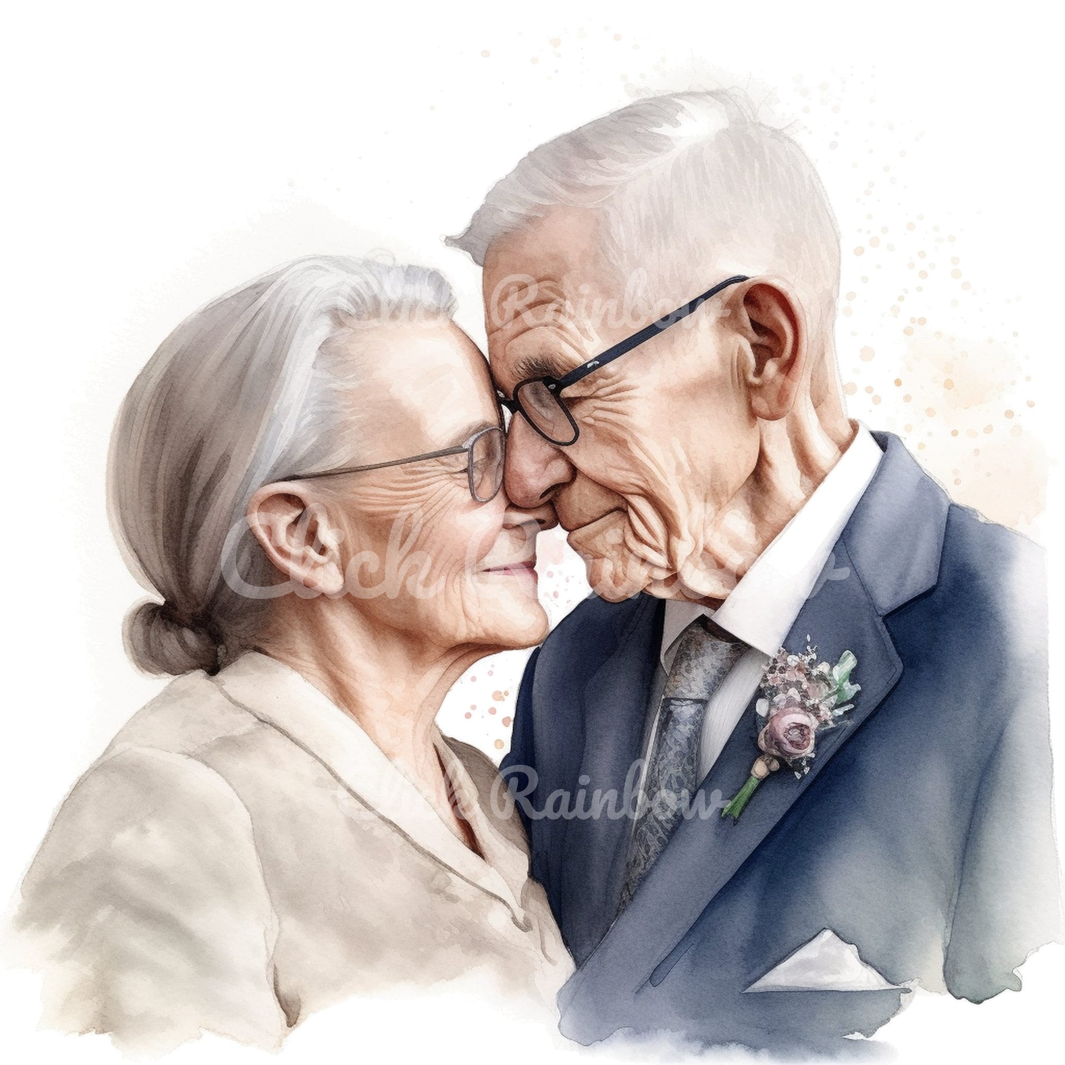 Old Married Couple Clipart Old Couple Art Bundle for Paper - Etsy