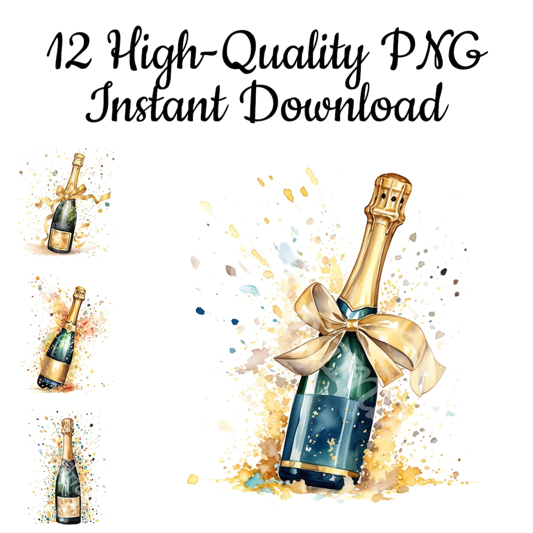 Champagne Bottle Clipart, 12 Champagne Bottle PNG, Champagne Bottle ...