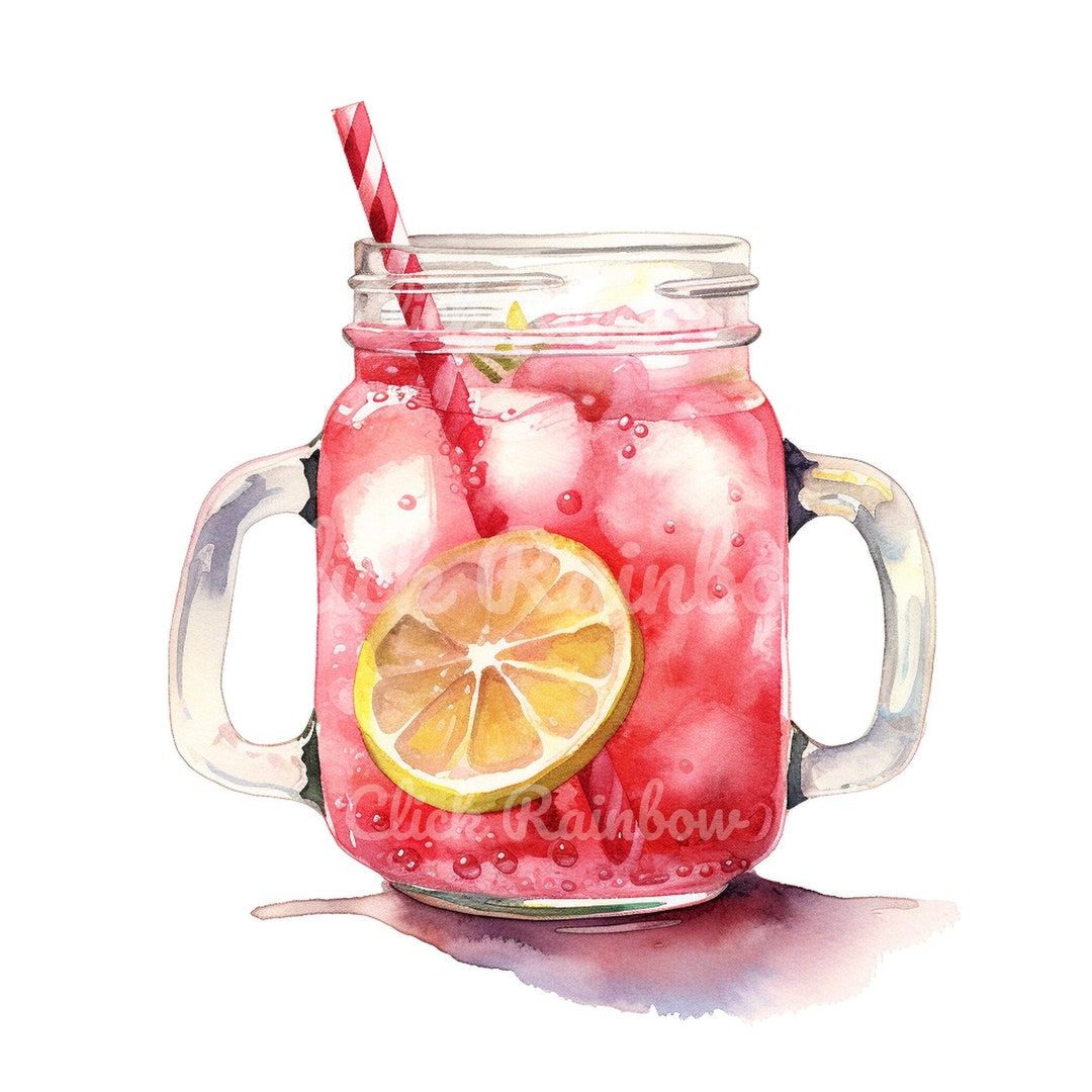 Pink Lemonade Clipart, 12 Lemonade PNG, Lemonade Illustration, Lemonade ...