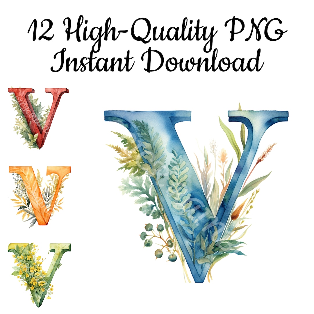Letter V Clipart, 12 Letter V PNG, Letter V Wall Art, Letter V ...