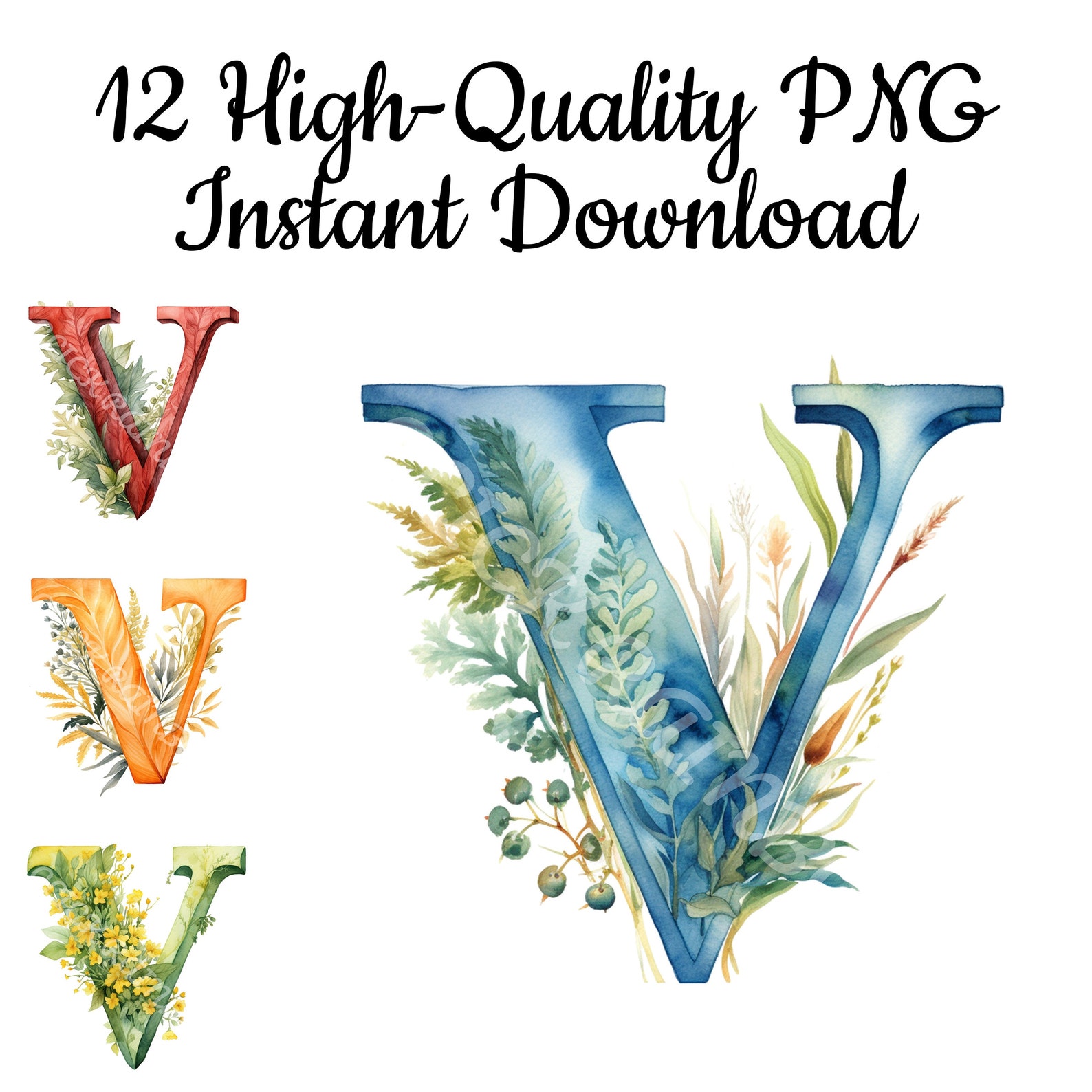 Letter V Clipart, 12 Letter V PNG, Letter V Wall Art, Letter V ...