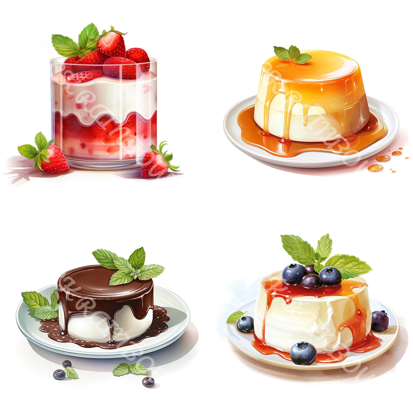 Panna Cotta Clipart, 12 Panna Cotta PNG, Panna Cotta Illustration ...