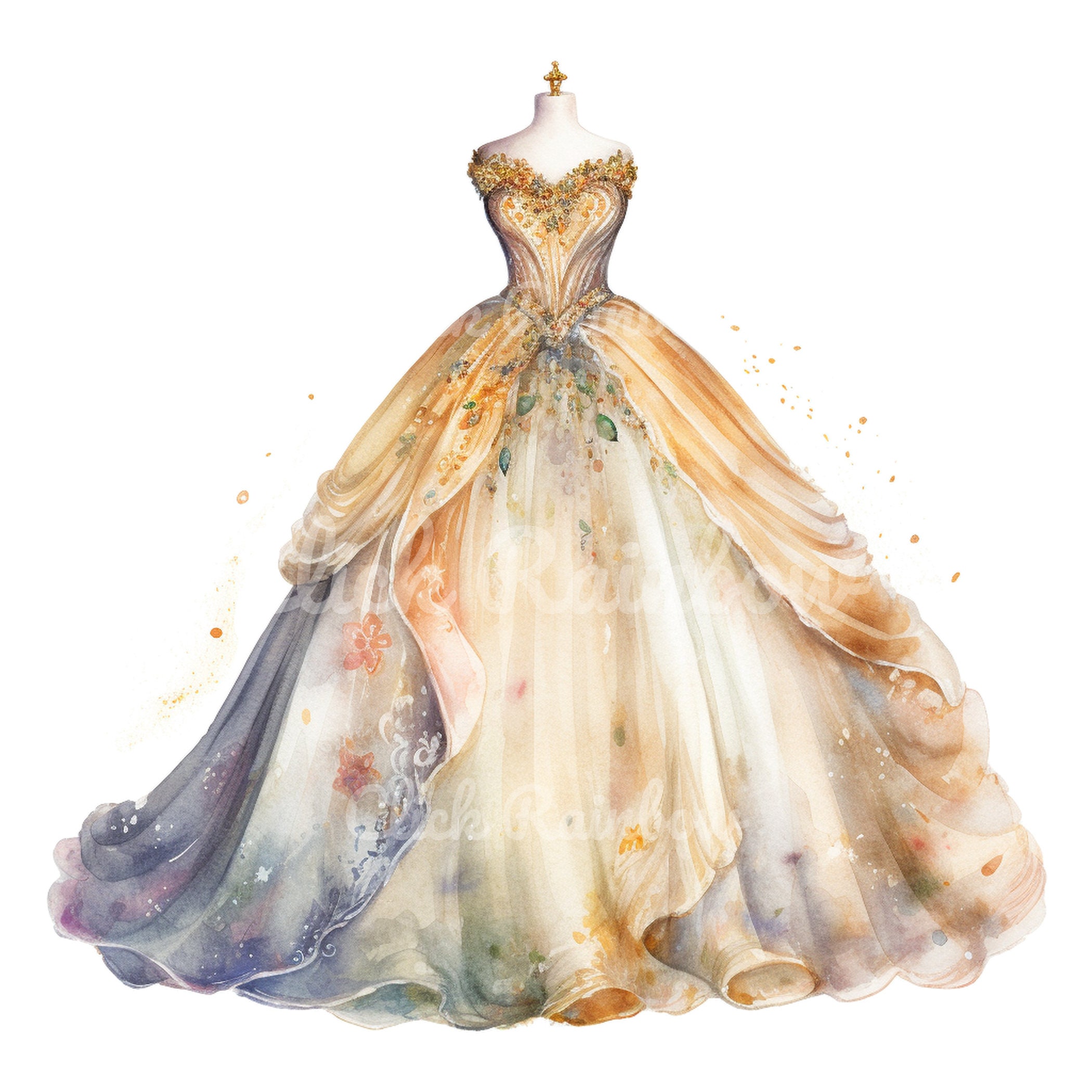 Princess Gown Clipart Princess Dress Art Bundle for Paper - Etsy