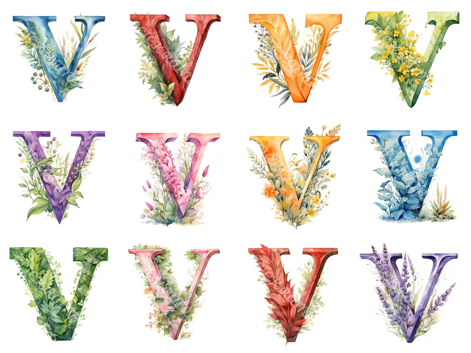 Letter V Clipart, 12 Letter V PNG, Letter V Wall Art, Letter V ...